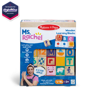 Melissa & Doug® Ms. Rachel™ Wooden Learning Blocks, 30 Building Blocks ...