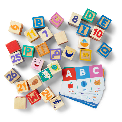 Melissa & Doug® Ms. Rachel™ Wooden Learning Blocks, 30 Building Blocks ...