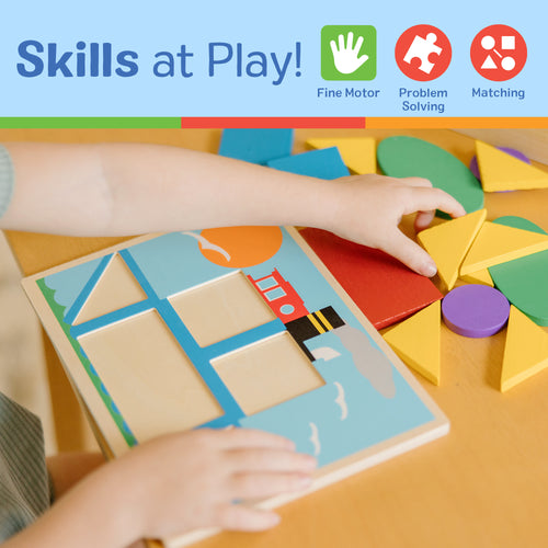 Beginner Pattern Blocks | 5 Two-Sided Boards | Melissa & Doug