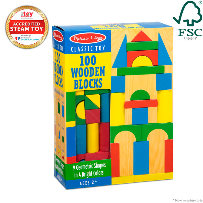 100 Piece Wood Blocks Set | Melissa & Doug