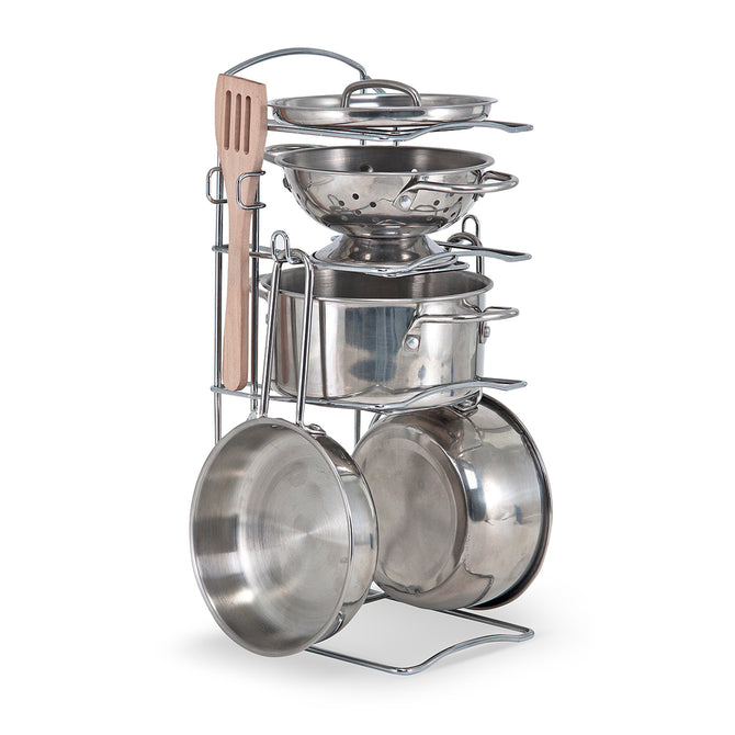 Let's Play House! Stainless Steel Pots and Pans Play Set | Melissa & Doug