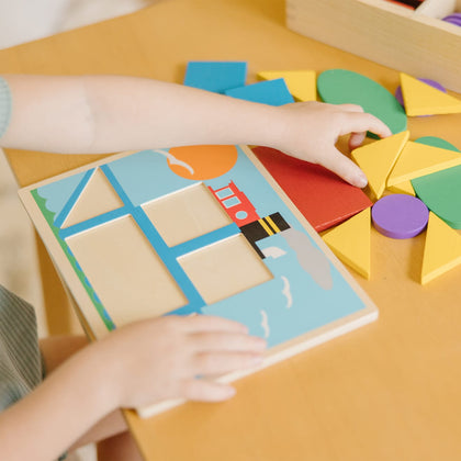 Beginner Pattern Blocks | 5 Two-Sided Boards | Melissa & Doug