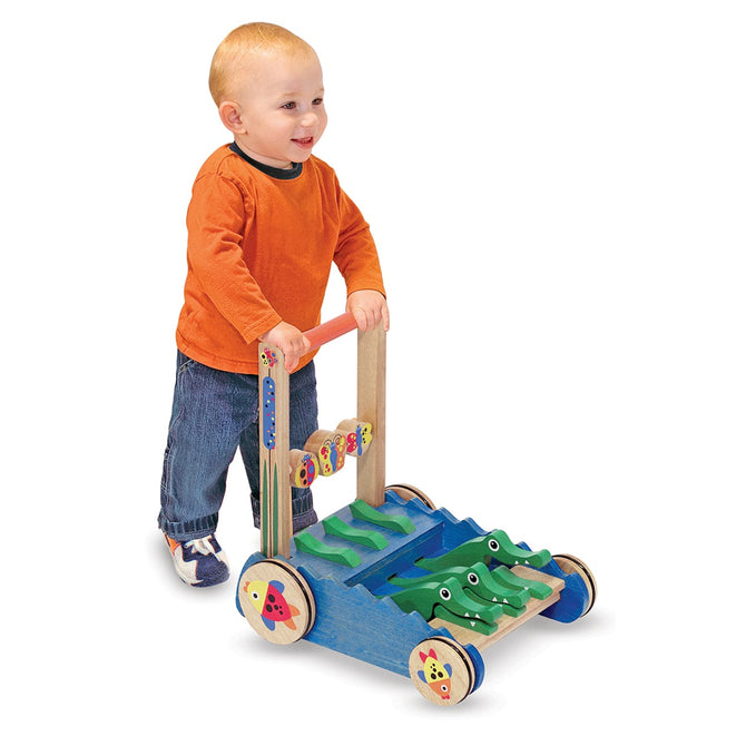 Chomp & Clack Alligator Wooden Push Toy & Walker