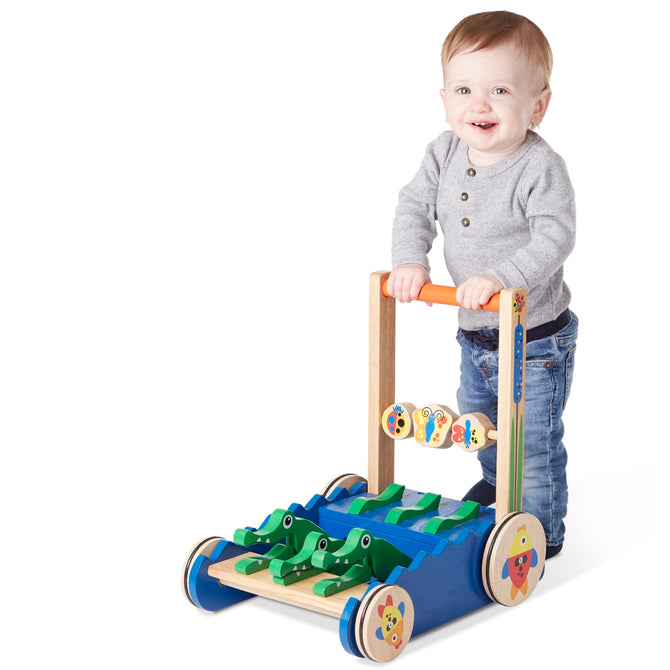 Chomp & Clack Alligator Wooden Push Toy & Walker