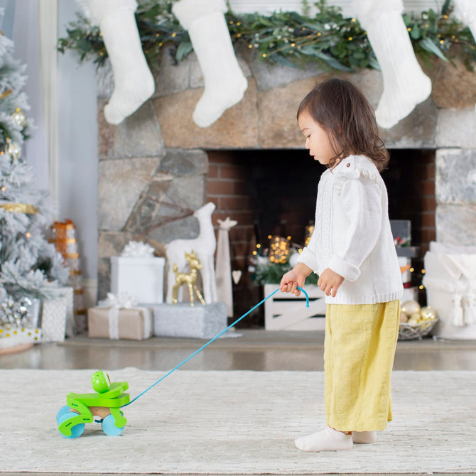 First Play Frolicking Frog Wooden Pull Toy- Melissa and Doug