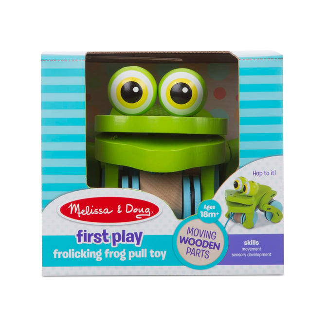First Play Frolicking Frog Wooden Pull Toy- Melissa and Doug
