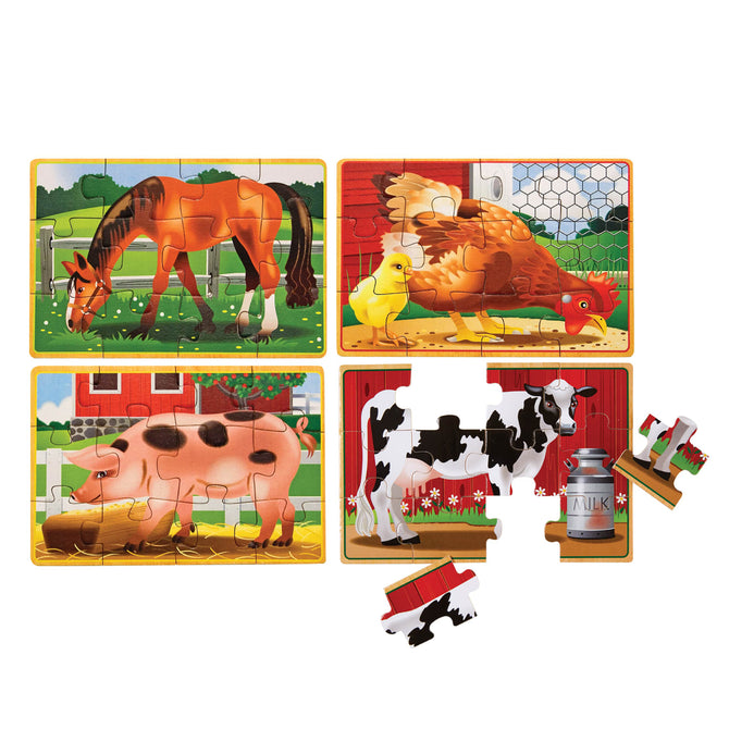 Farm Animals Jigsaw Puzzles in a Box | Melissa & Doug