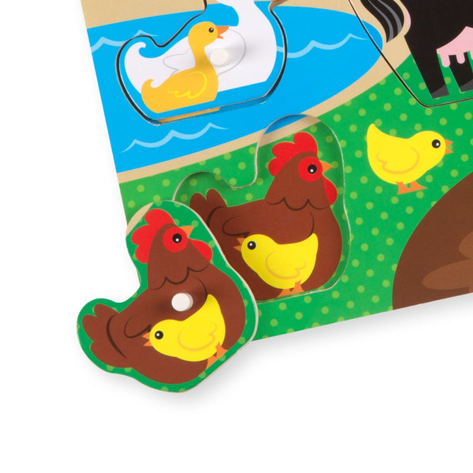 Farm Peg Puzzle - 8 Pieces | Easy-Grasp Pegs | Melissa & Doug