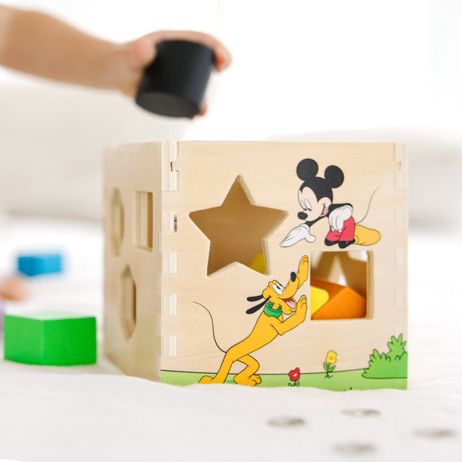 Disney Mickey Mouse & Friends Wooden Shape Sorting Cube- Melissa and Doug
