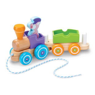 First Play Wooden Rocking Farm Animals Pull Train- Melissa and Doug