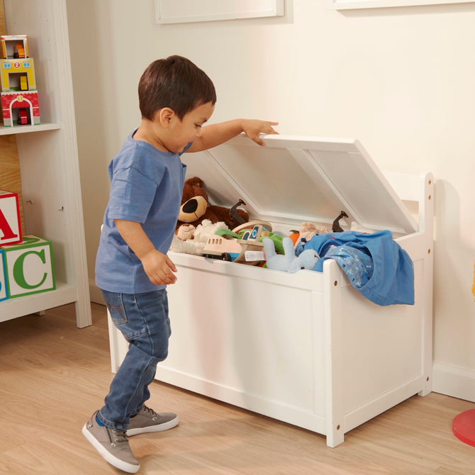 Wooden Toy Chest - White- Melissa and Doug
